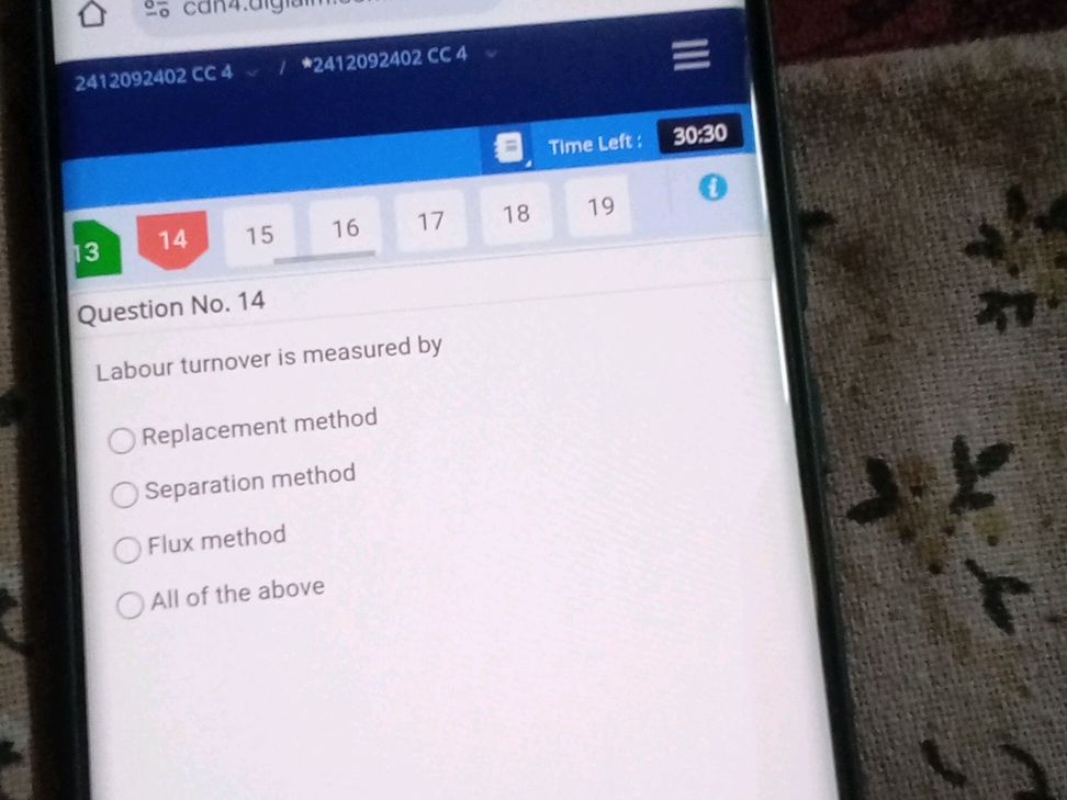 Question No. 14 Labour turnover is measured | StudyX