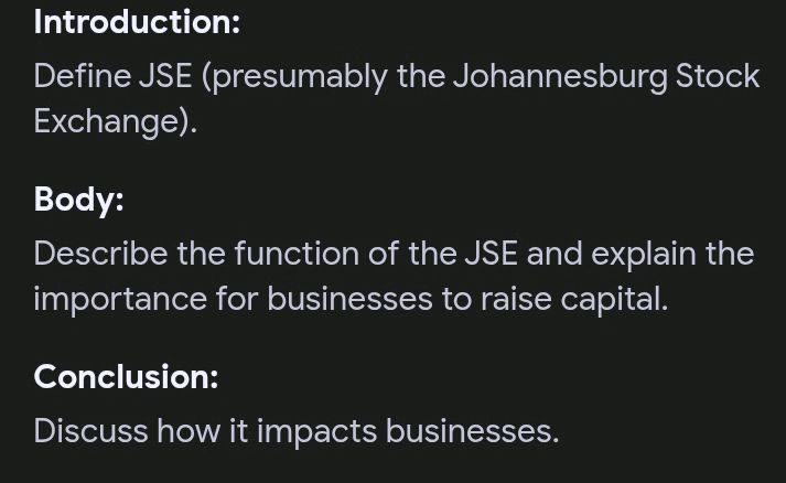 Introduction: Define JSE (presumably the | StudyX