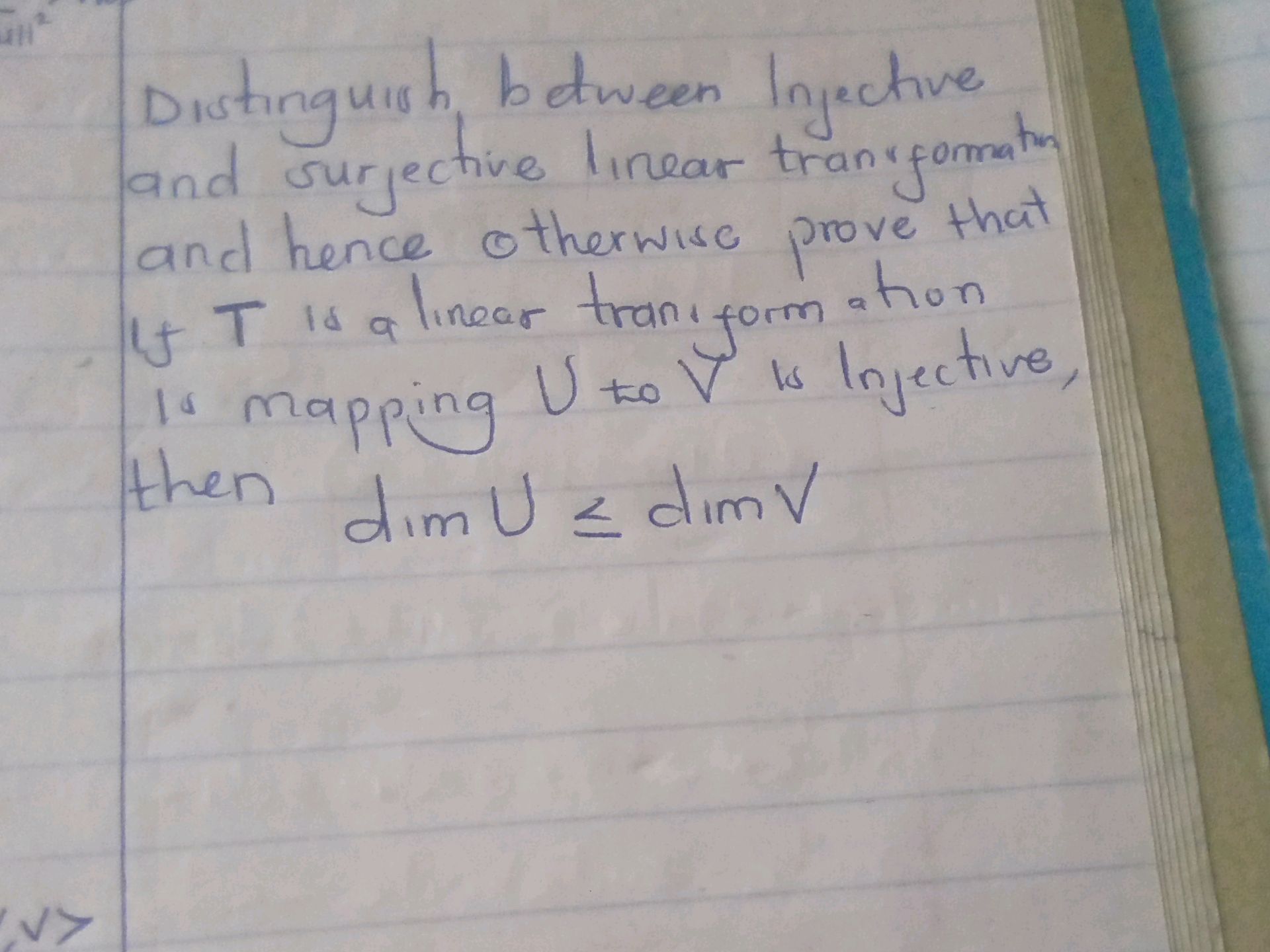 Distinguish between Injective and surjective | StudyX