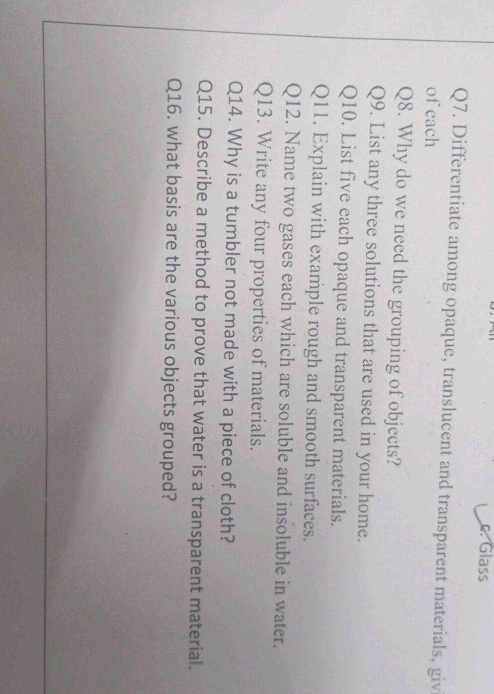 Q7. Differentiate among opaque, translucent | StudyX