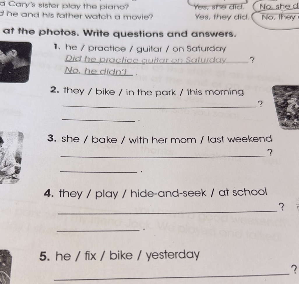 Write questions and answers. 1. he / | StudyX