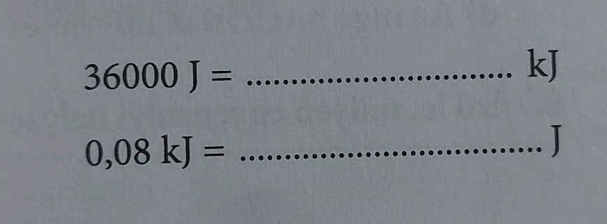 36000 J = ........................... kJ | StudyX