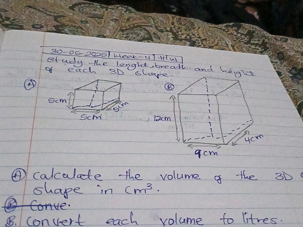 Calculate the volume of the 3D shape in | StudyX