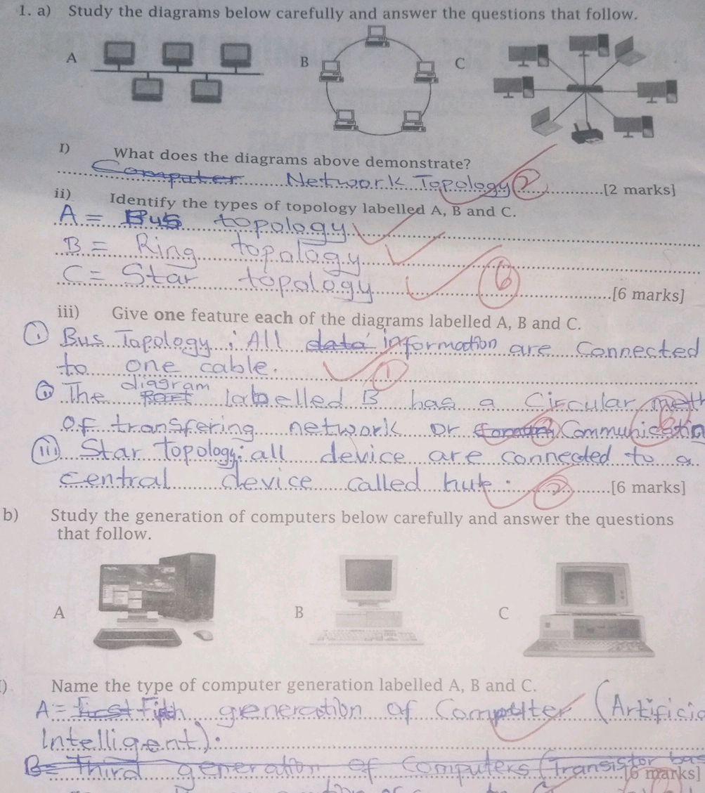 1. a) Study the diagrams below carefully and | StudyX