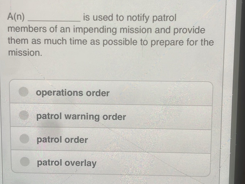 A(n) _______ is used to notify patrol | StudyX