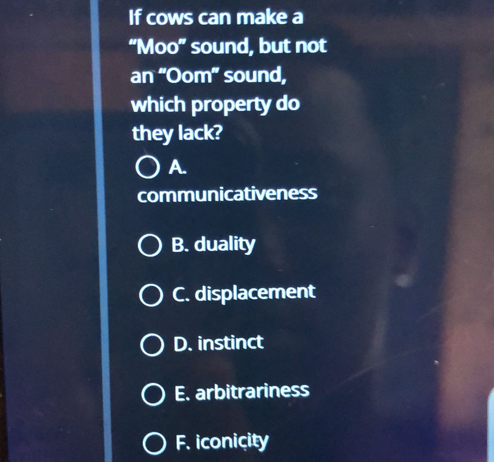 If cows can make a "Moo" sound, but not an | StudyX