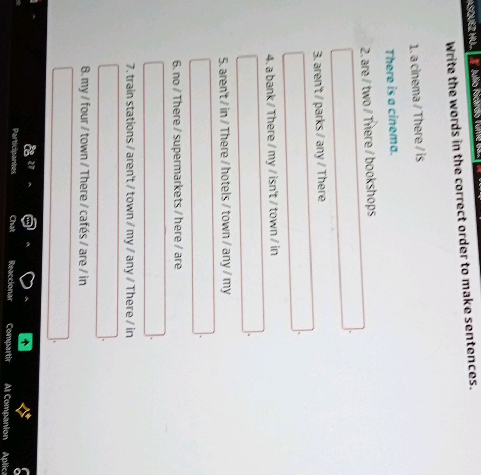 Write the words in the correct order to make | StudyX