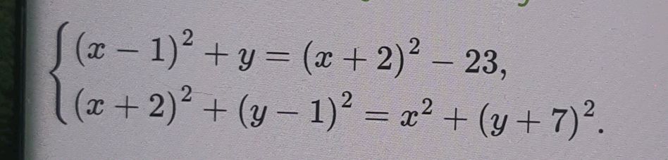 \ (x - 1)^2 + y = (x + 2)^2 - 23, (x + | StudyX