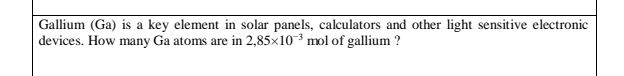 Gallium (Ga) is a key element in solar | StudyX