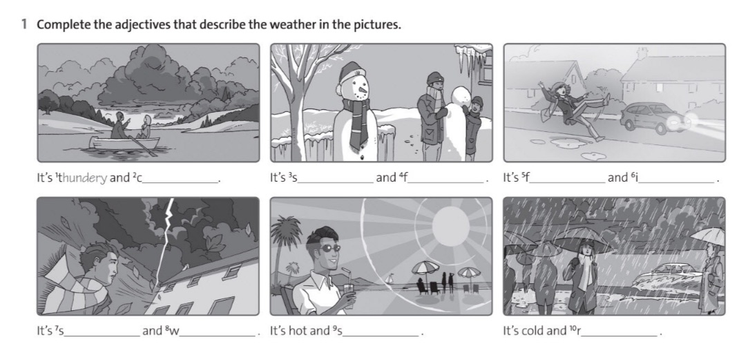 1 Complete the adjectives that describe the | StudyX