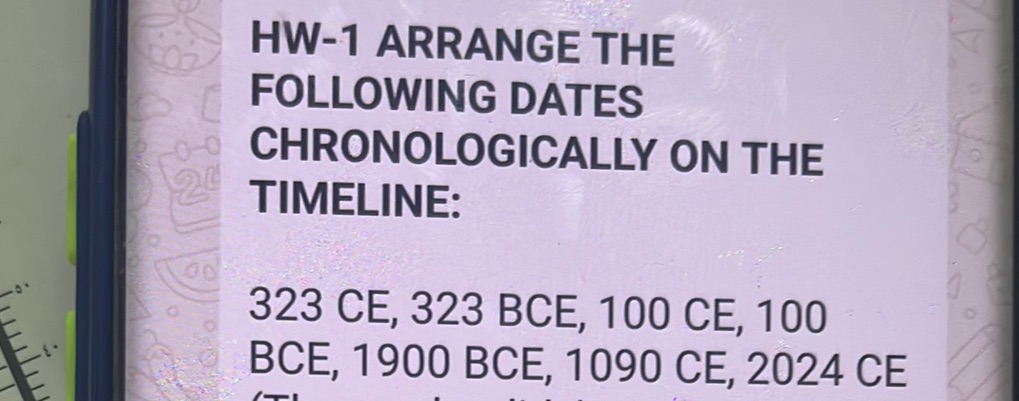 HW-1 ARRANGE THE FOLLOWING DATES | StudyX