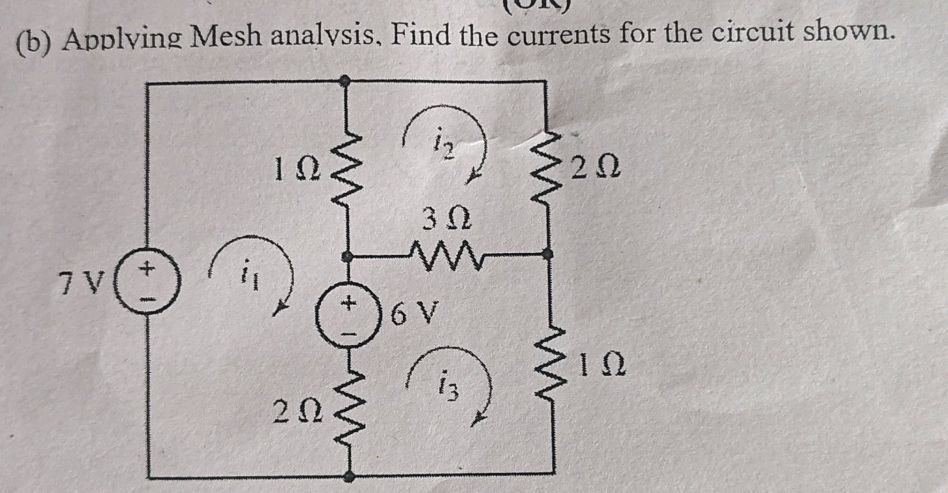 (b) Applying Mesh analysis, Find the | StudyX