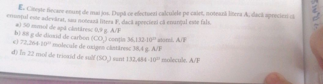 E. Citește fiecare enunț de mai jos. După ce | StudyX