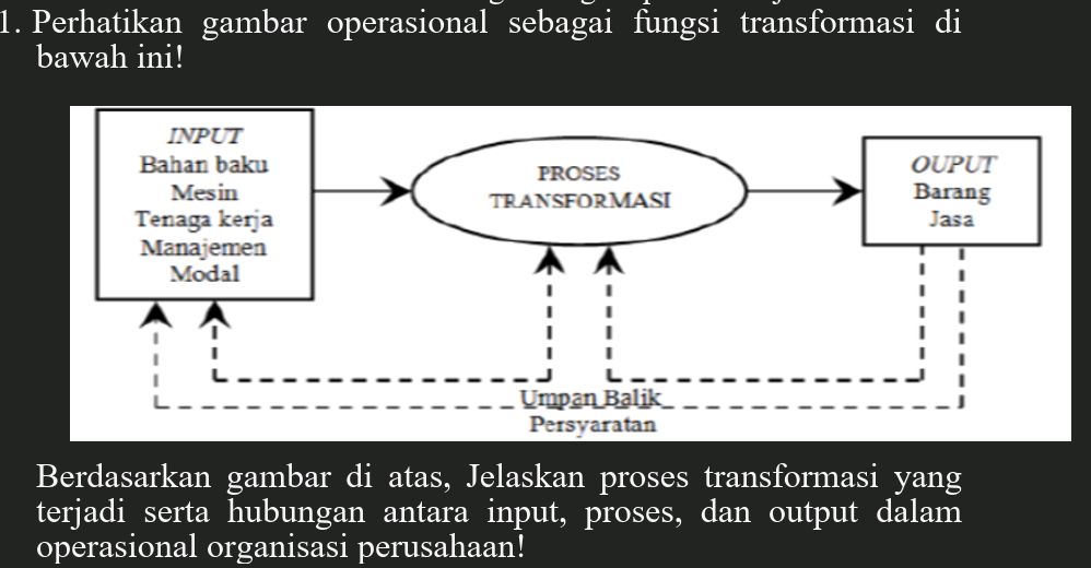 1. Perhatikan gambar operasional sebagai | StudyX