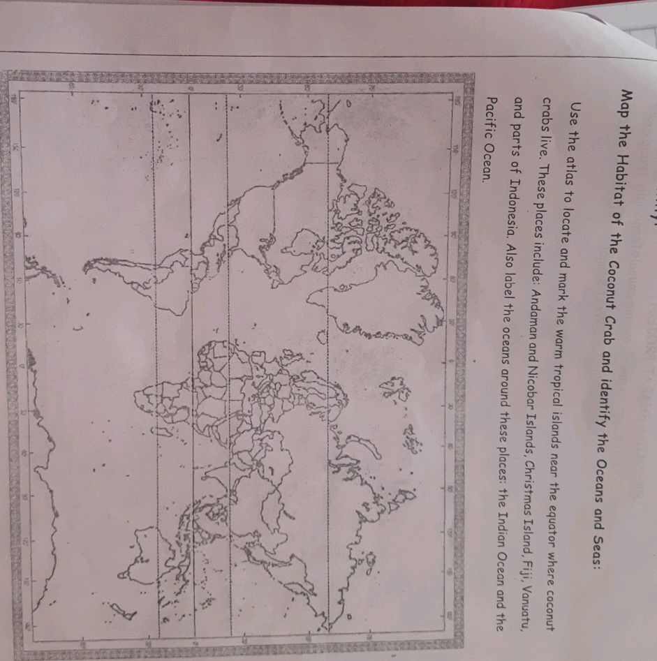 Map the Habitat of the Coconut Crab and | StudyX