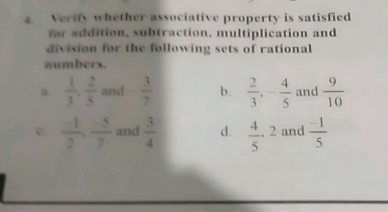 Verify whether associative property is | StudyX