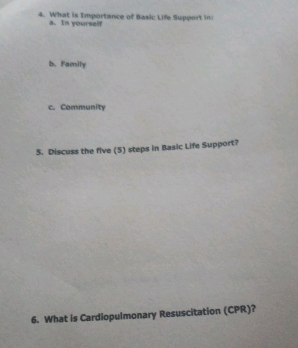 4. What is Importance of Basic Life Support | StudyX