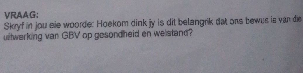 VRAAG: Skryf in jou eie woorde: Hoekom dink | StudyX