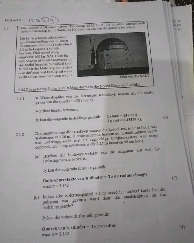 2. 1 Die Suider-Afrikaanse Groot Teleskoop | StudyX