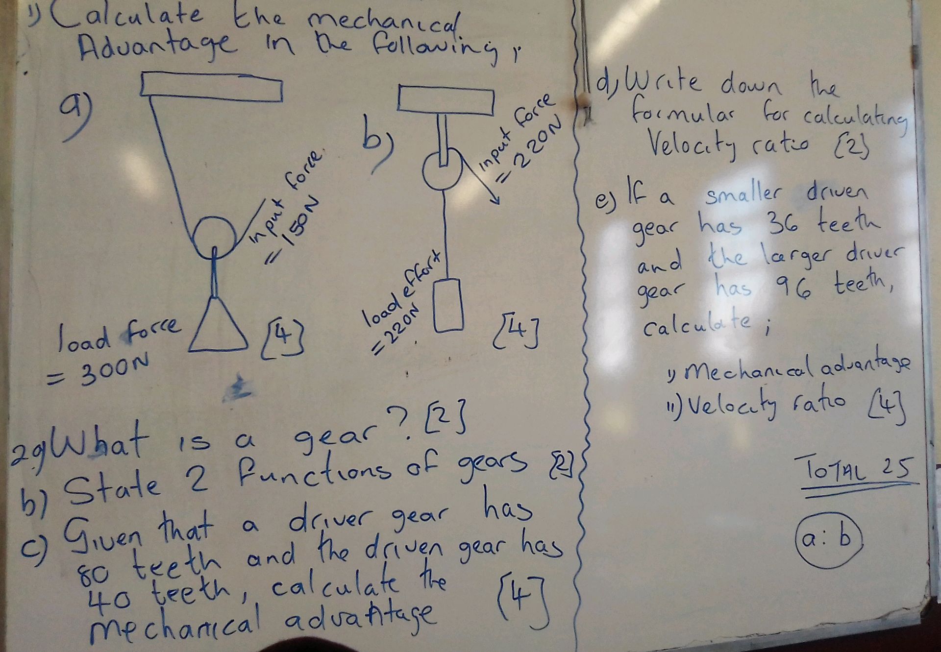 1) Calculate the mechanical advantage in the | StudyX