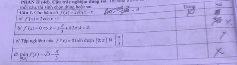 Câu 1. Cho hàm số $f(x) = 2 ext{sin}x - x$ | StudyX