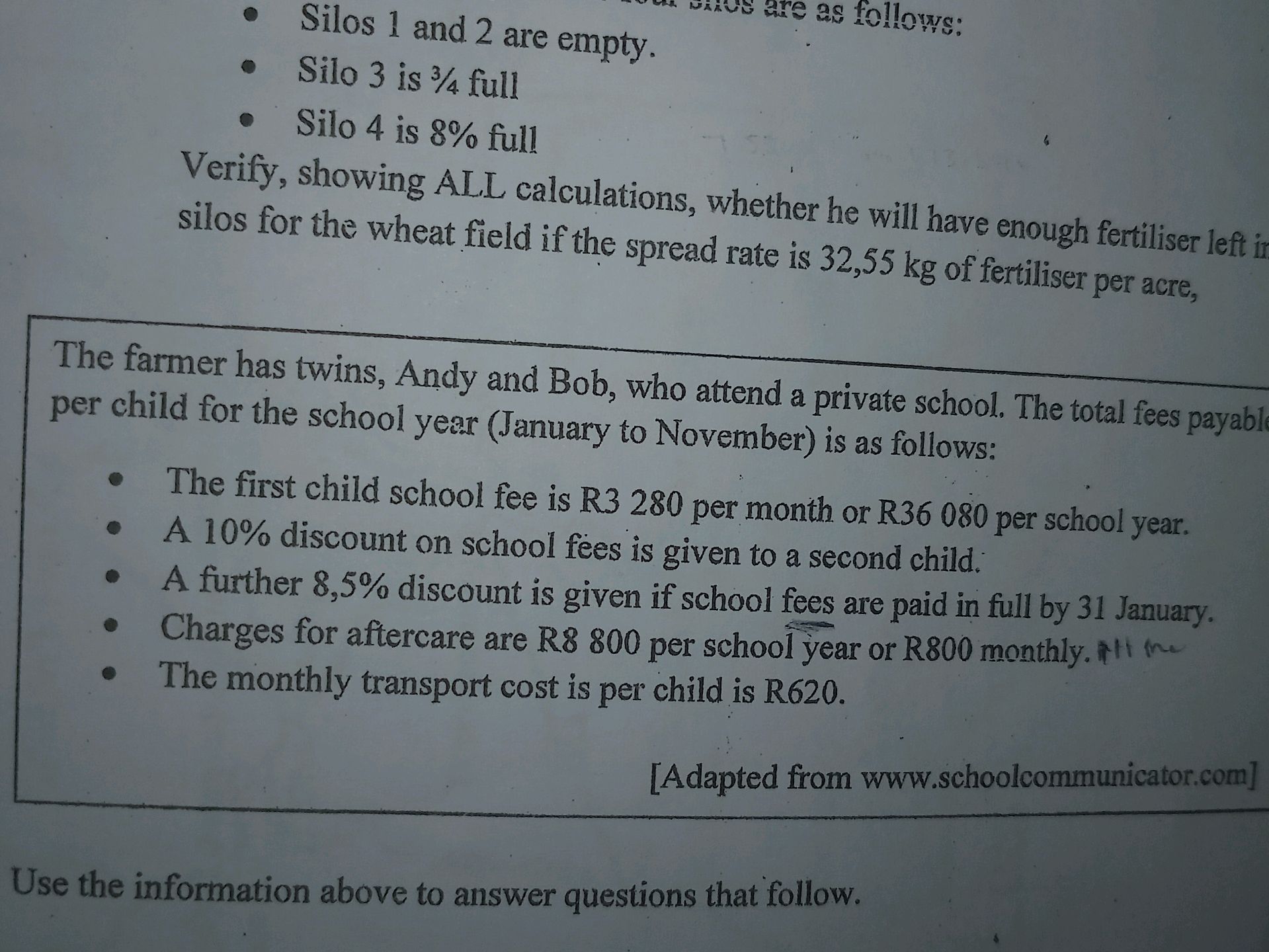 Silos 1 and 2 are empty. Silo 3 is ¾ full | StudyX