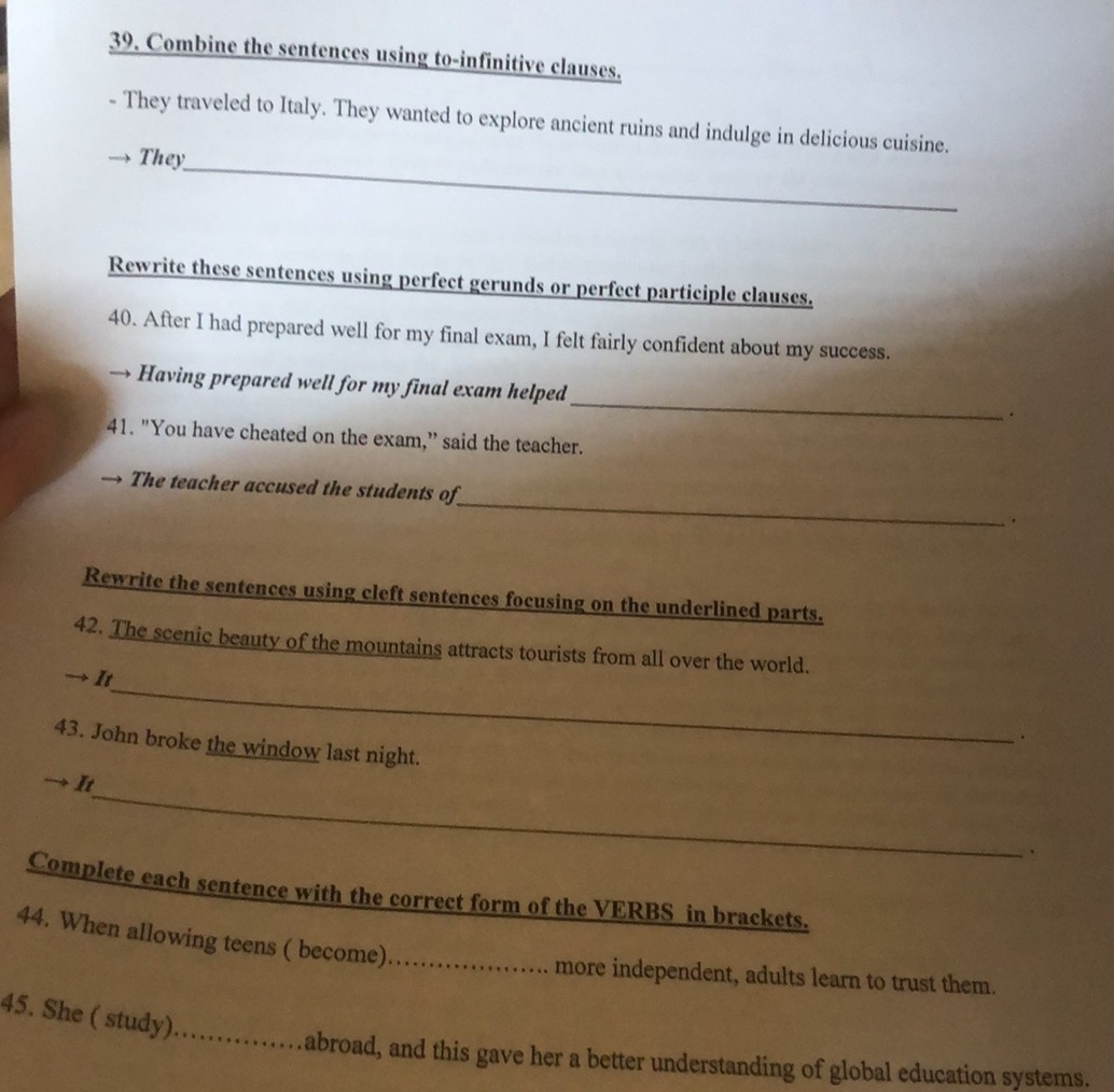 39. Combine the sentences using | StudyX