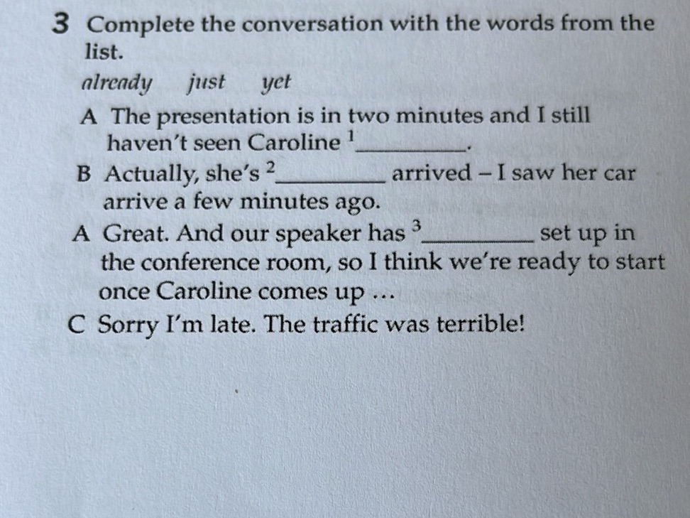 3 Complete the conversation with the words | StudyX