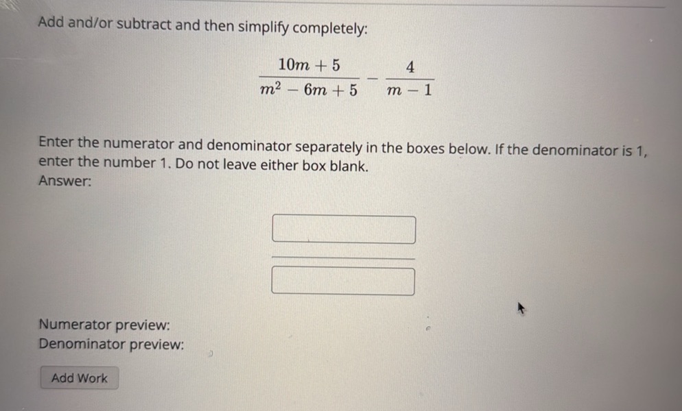Add and/or subtract and then simplify | StudyX