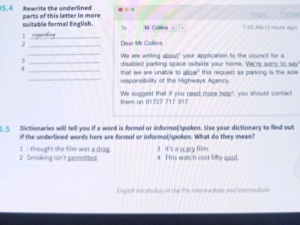 95.4 Rewrite the underlined parts of this | StudyX