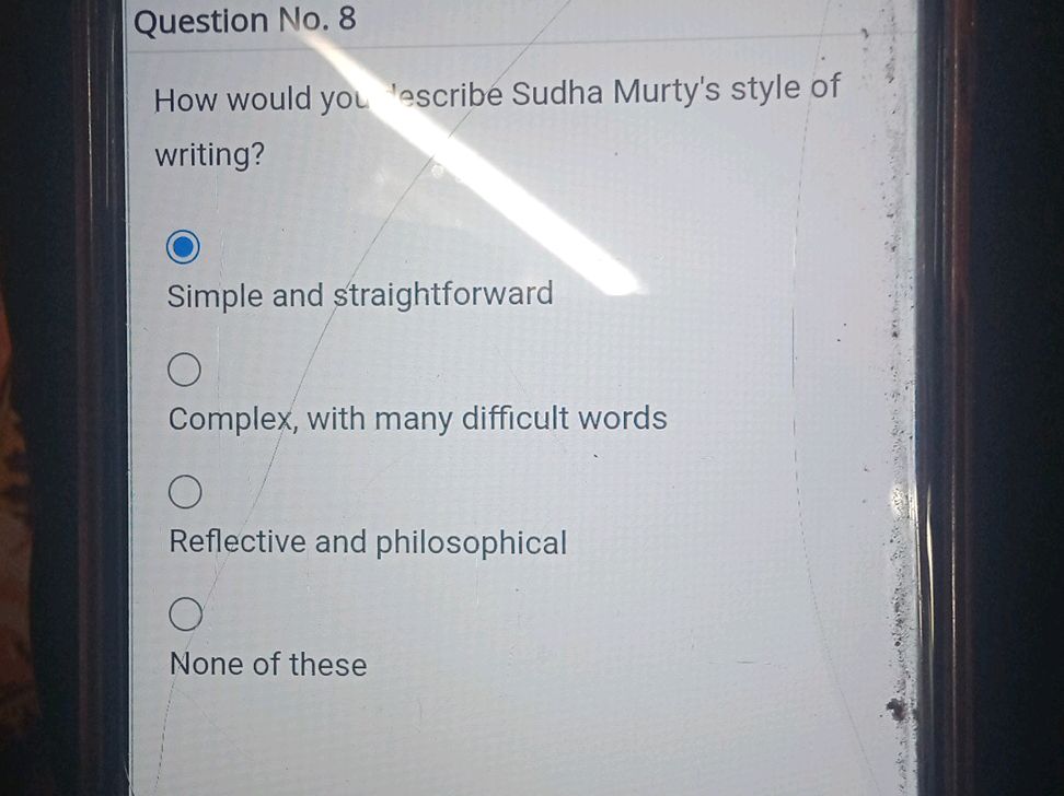 Question No. 8 How would you describe Sudha | StudyX