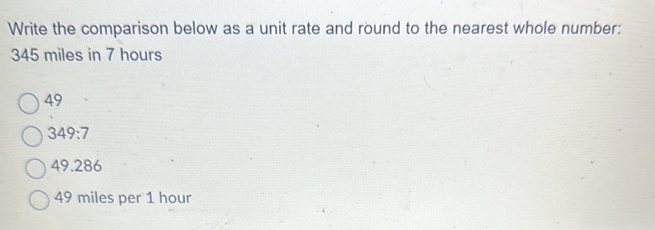 Write the comparison below as a unit rate | StudyX