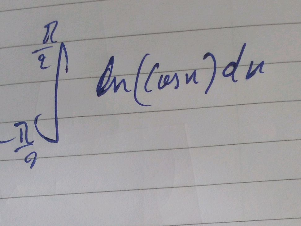 Evaluate the definite integral of ln(cos x) | StudyX