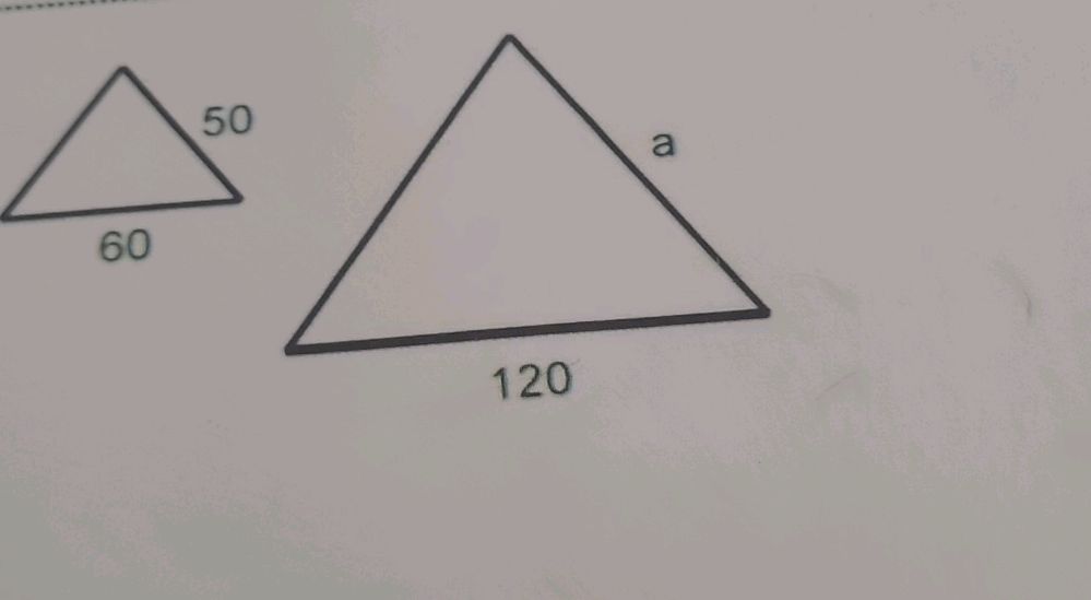 The image shows two triangles. The smaller | StudyX