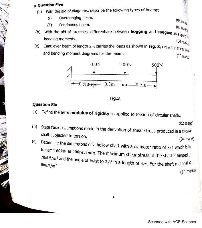 *Question Five* (a) With the aid of | StudyX