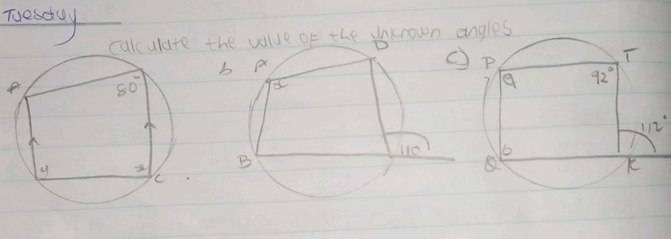 Calculate the value of the unknown angles * | StudyX