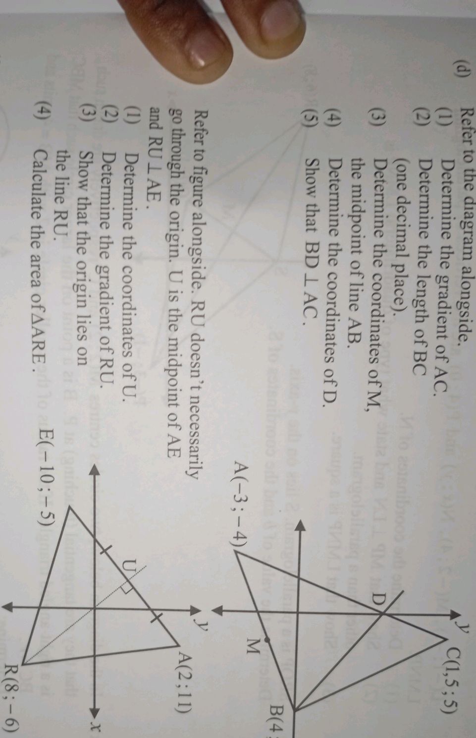 (d) Refer to the diagram alongside. (1) | StudyX