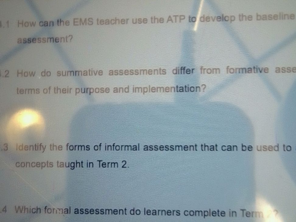 1.1 How can the EMS teacher use the ATP to | StudyX
