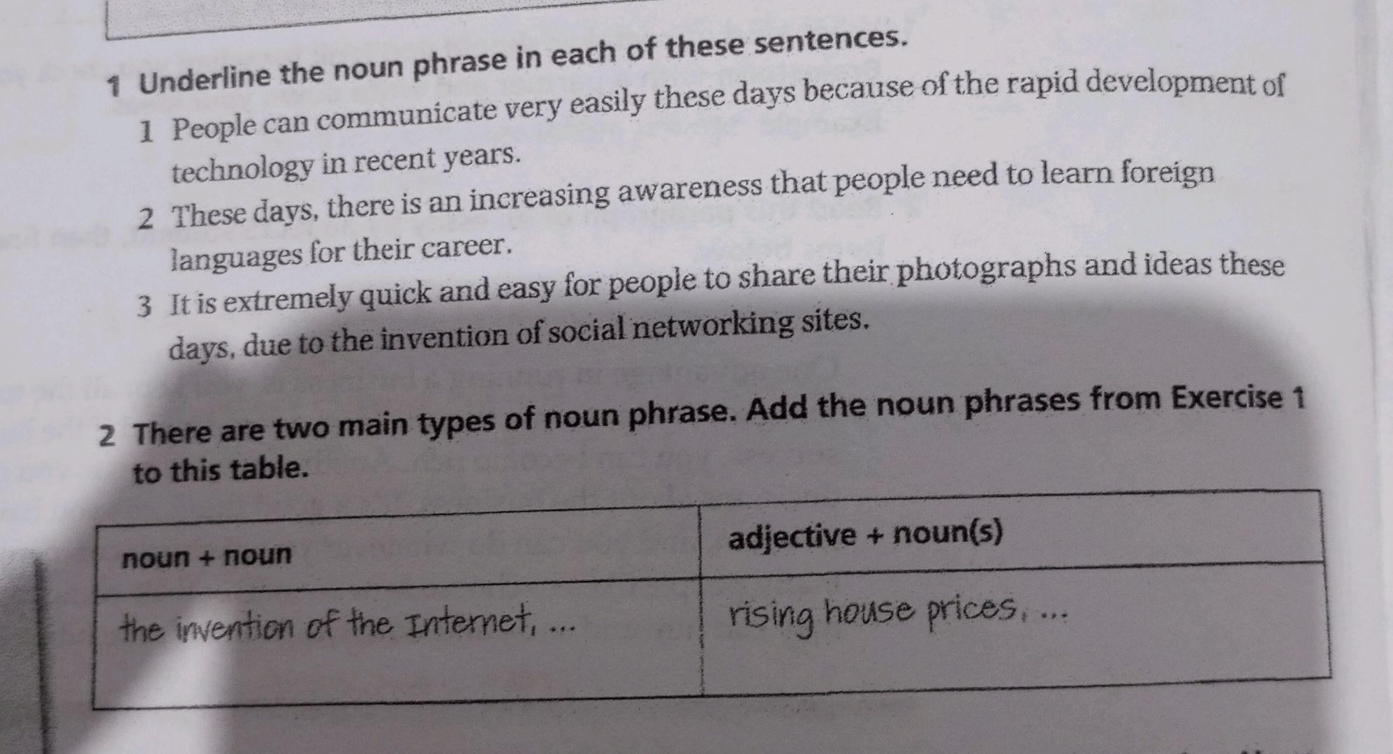 1 Underline the noun phrase in each of these | StudyX