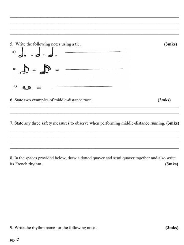 5. Write the following notes using a tie. | StudyX