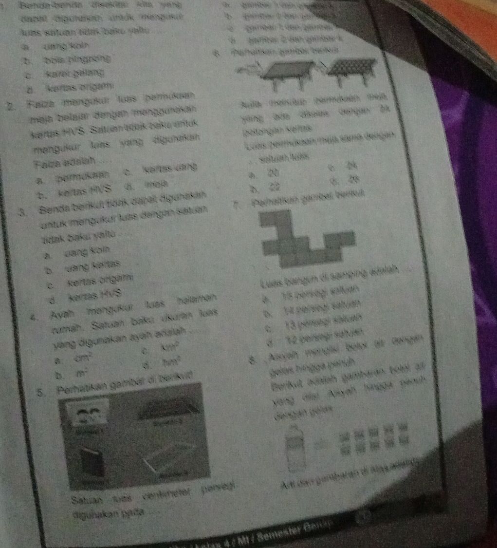 2. Faza mengukur luas permukaan meja belajar | StudyX