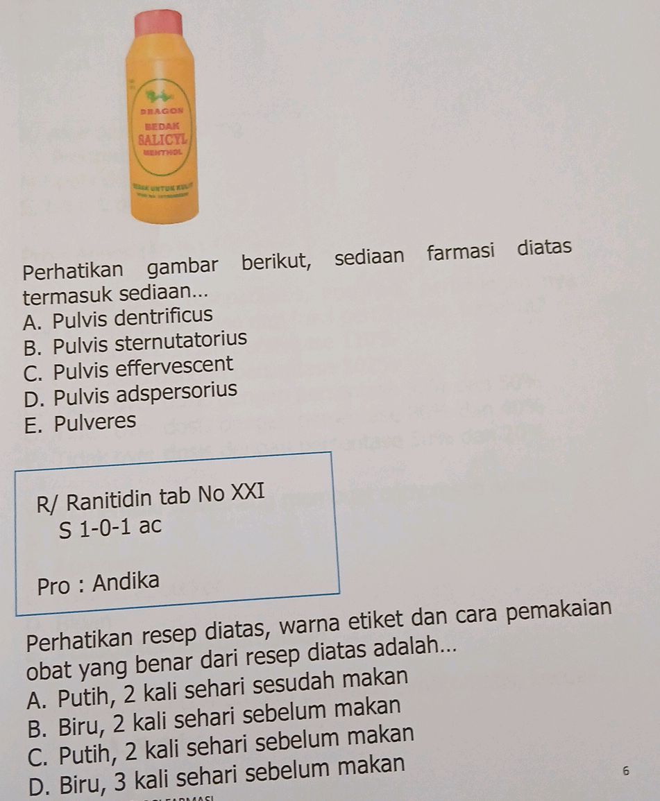 Perhatikan gambar berikut, sediaan farmasi | StudyX