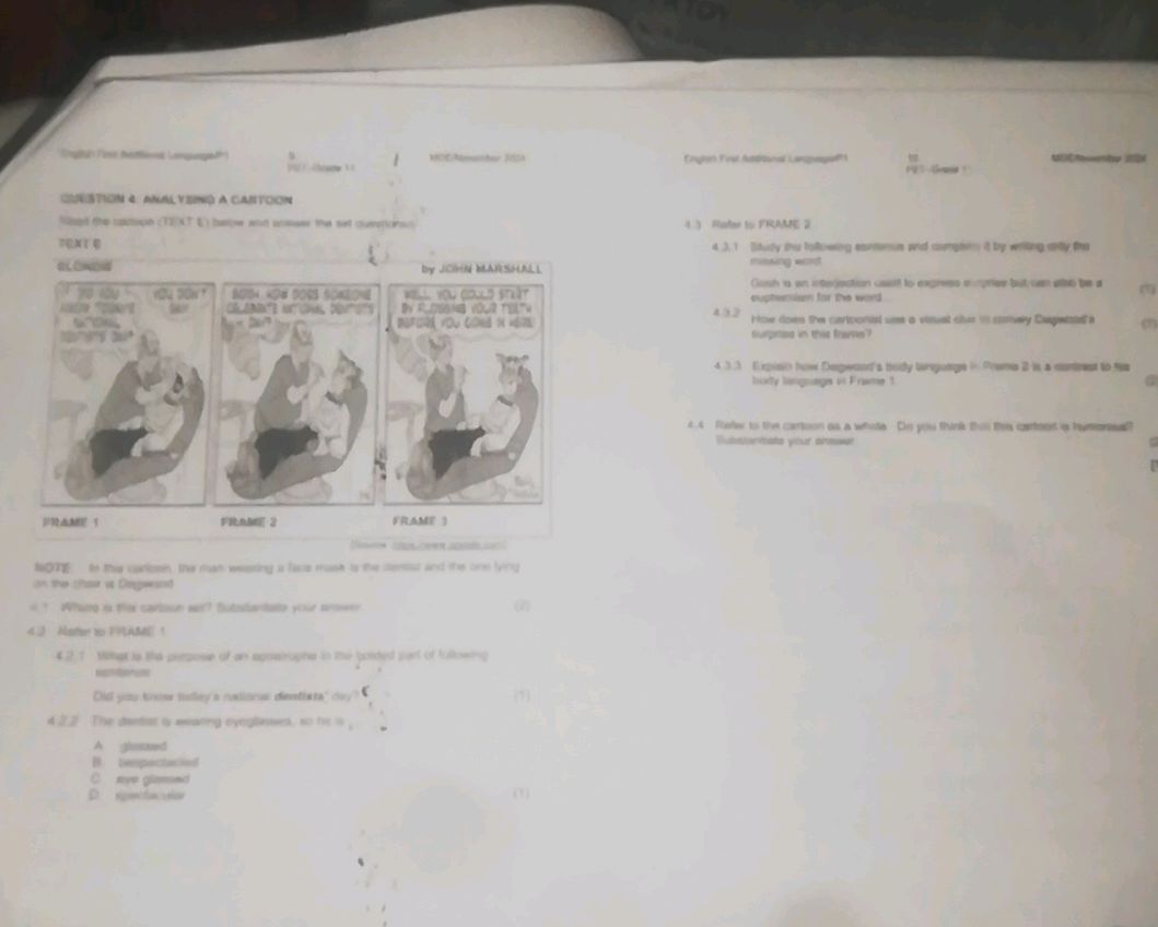 QUESTION 4 ANALYSING A CARTOON 4.1 Where is | StudyX