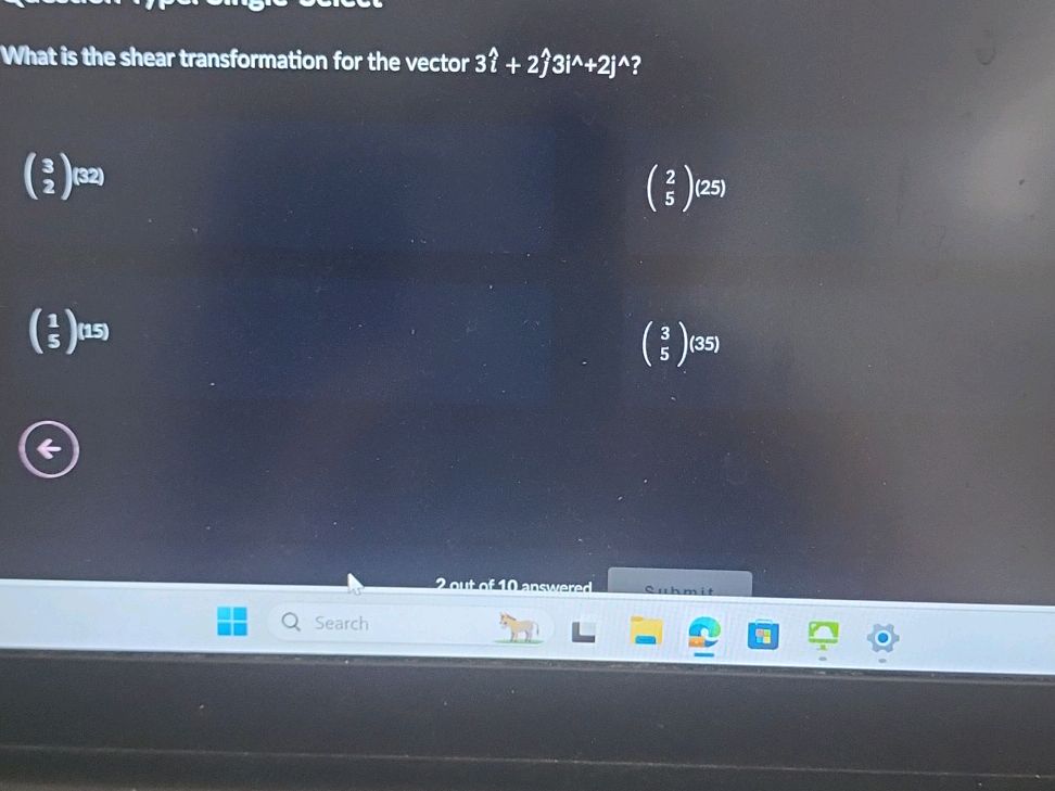 What is the shear transformation for the | StudyX