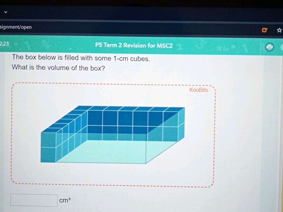 The box below is filled with some 1-cm | StudyX