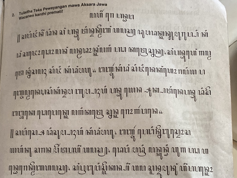 2. Tuladha Teks Pewayangan mawa Aksara Jawa | StudyX