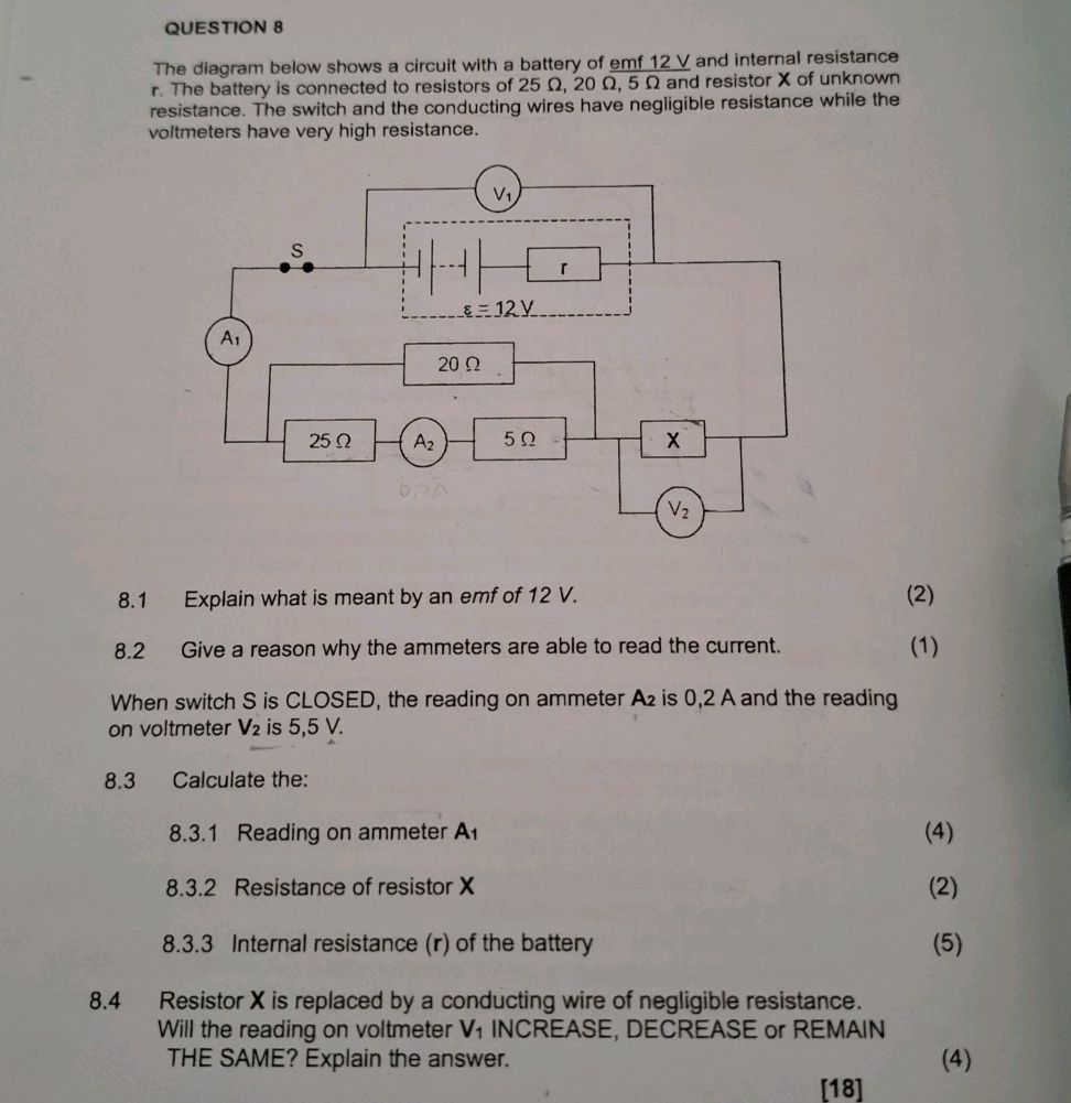 QUESTION 8 The diagram below shows a | StudyX