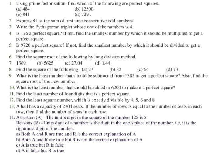 1. Using prime factorisation, find which of | StudyX