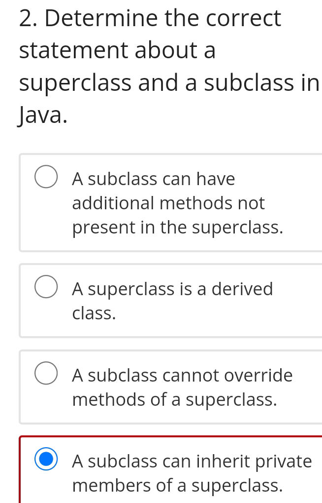 2. Determine the correct statement about a | StudyX