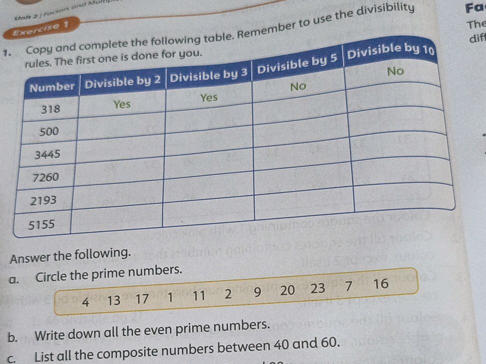 1. Copy and complete the following table. | StudyX